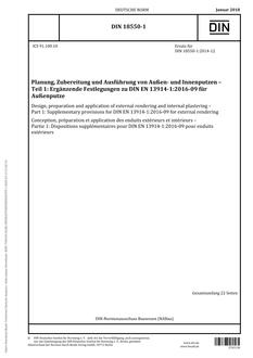 Download DIN 18550-1 In PDF - International Technical & Specifications Codes